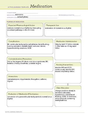 Apixaban - ACTIVE LEARNING TEMPLATES Medication STUDENT NAME