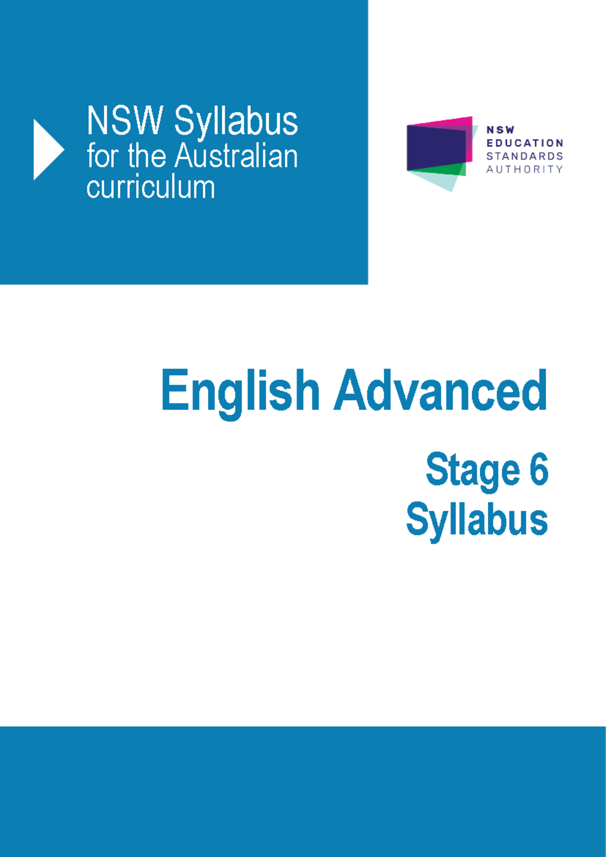 NSW English Advanced Stage 6 Syllabus Overview (2017) - Studocu