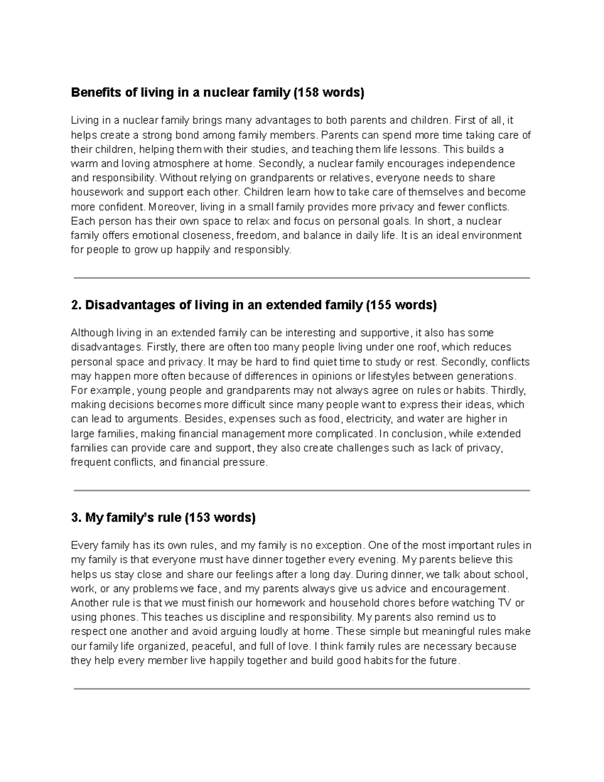 Benefits and Disadvantages of Family Structures - GK1 - Studocu