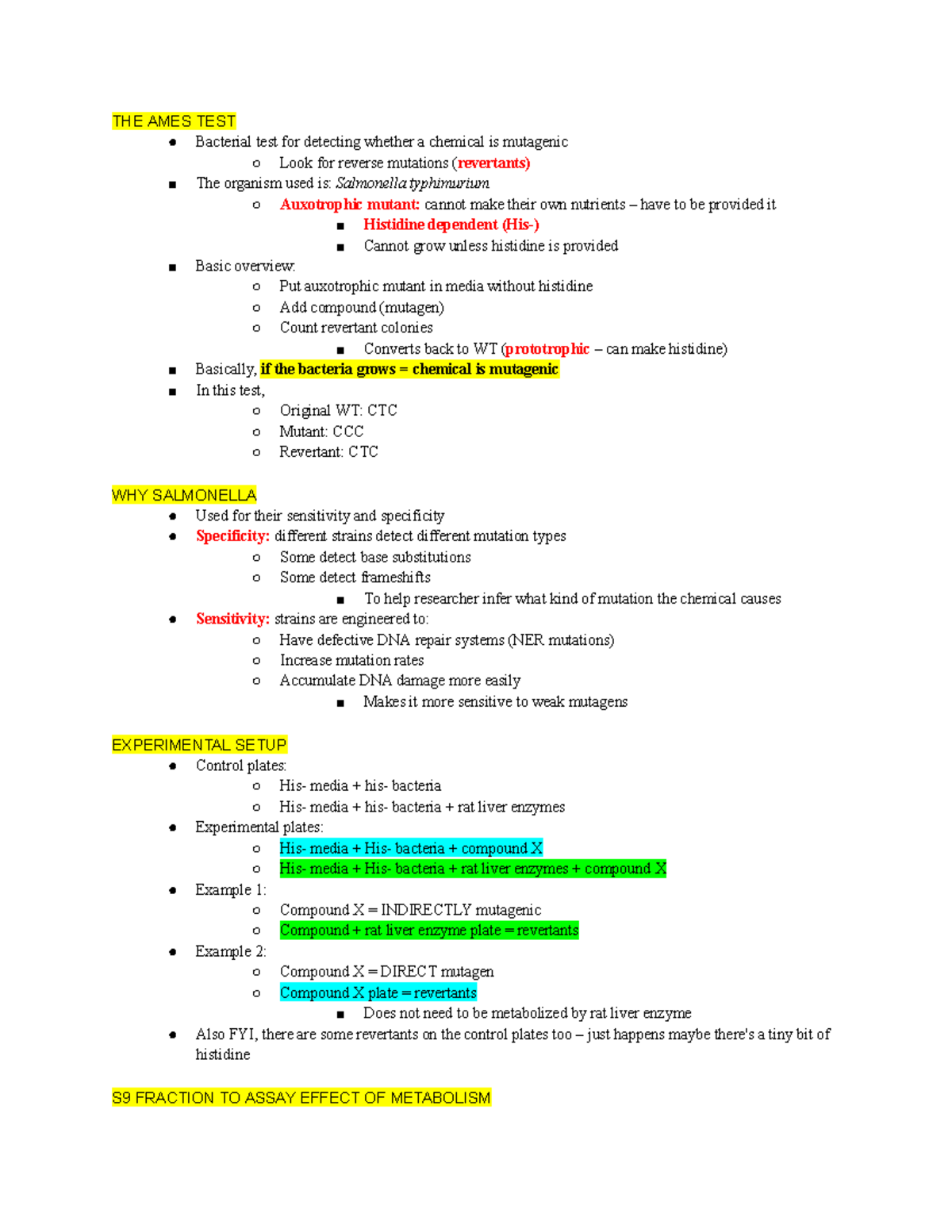 Ames Test and Comet Assay Overview for Mutagenicity Detection - Studocu
