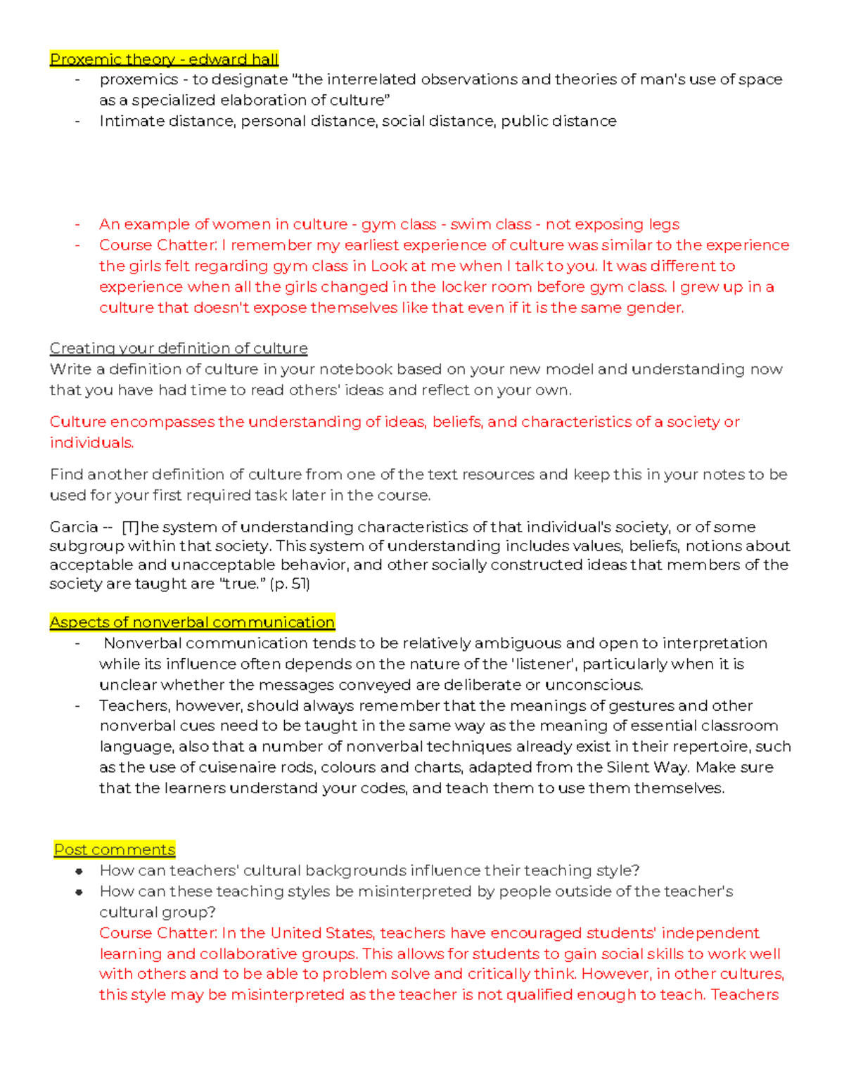 CUA1 course notes - Proxemic theory - edward hall - proxemics - to ...