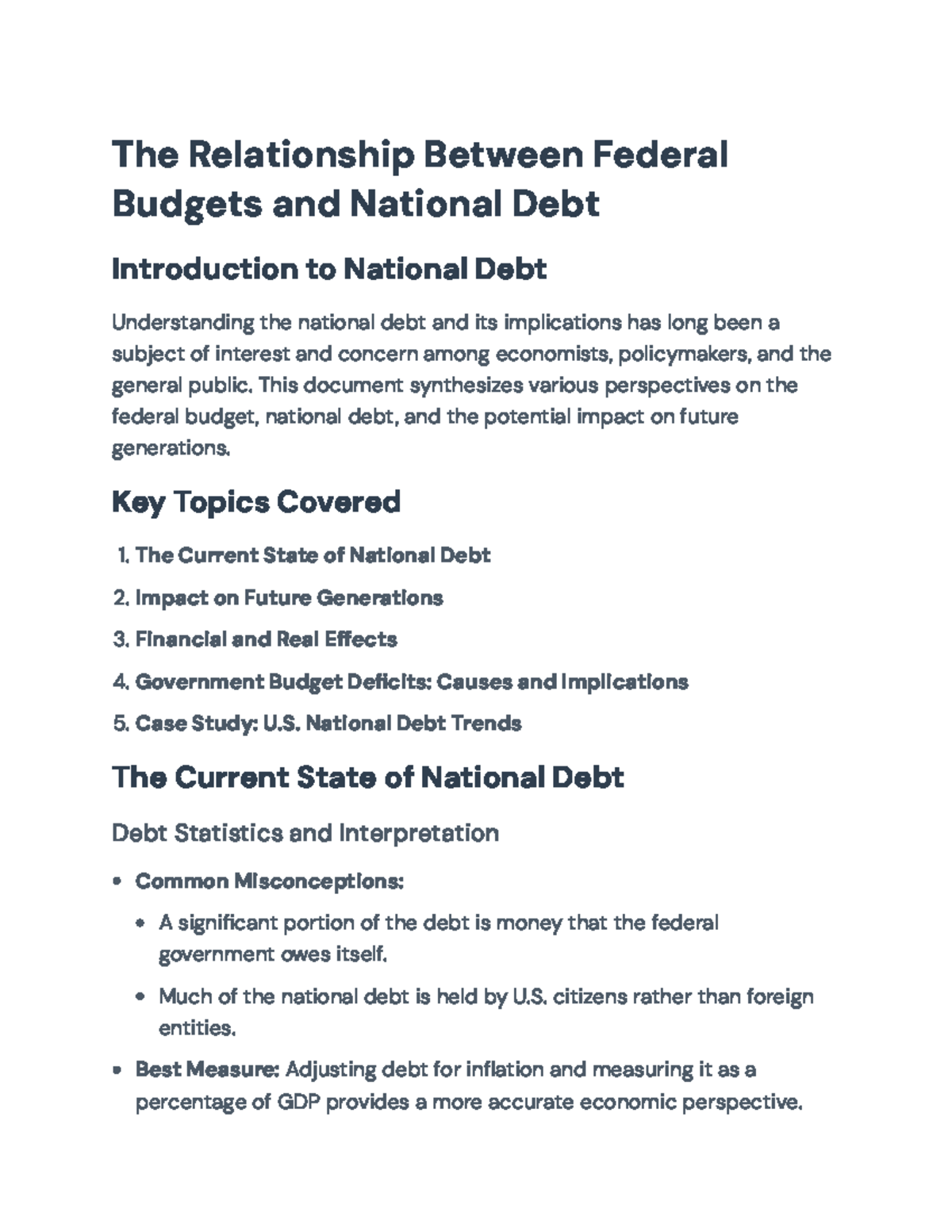 Federal Budgets and National Debt: Analyzing Impacts and Trends - The ...