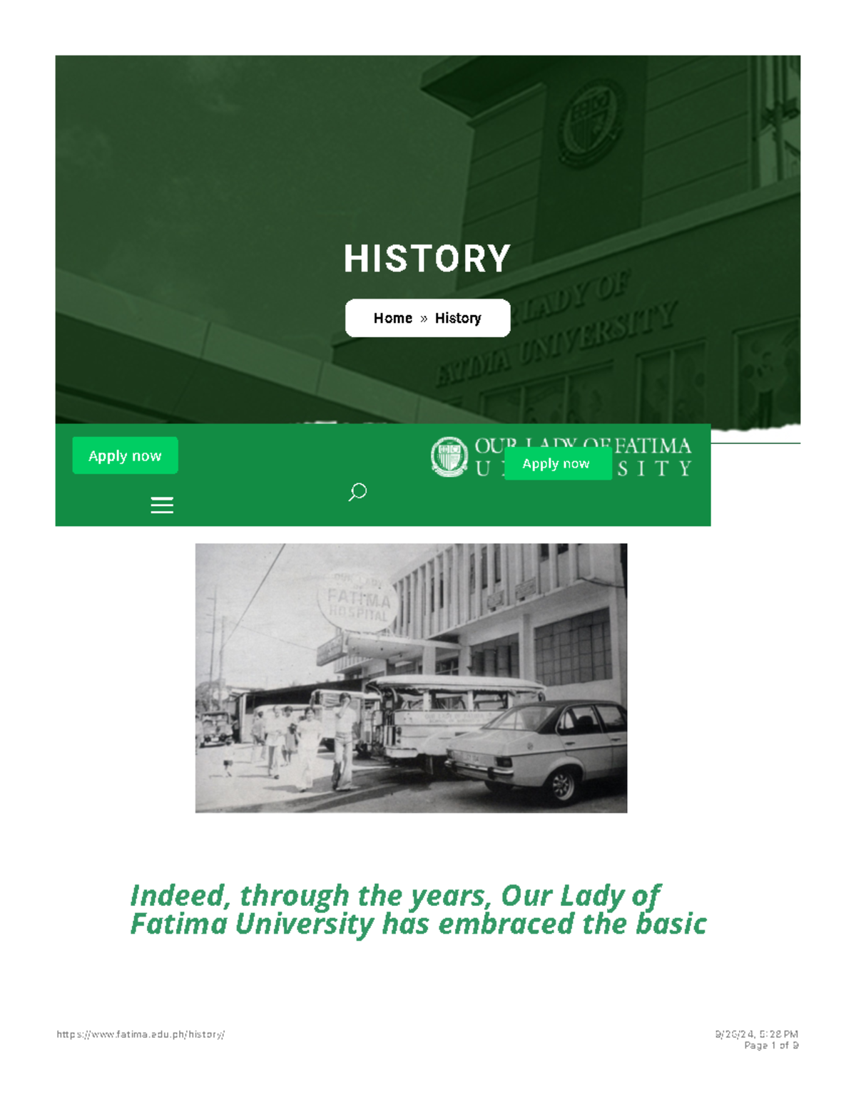 OLFU History: Milestones in Our Lady of Fatima University's Development ...