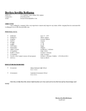 filipino 1 ni bonga - NATHANIEL ANHAO Address : Blk 3 Lot 10 phase 3c ...