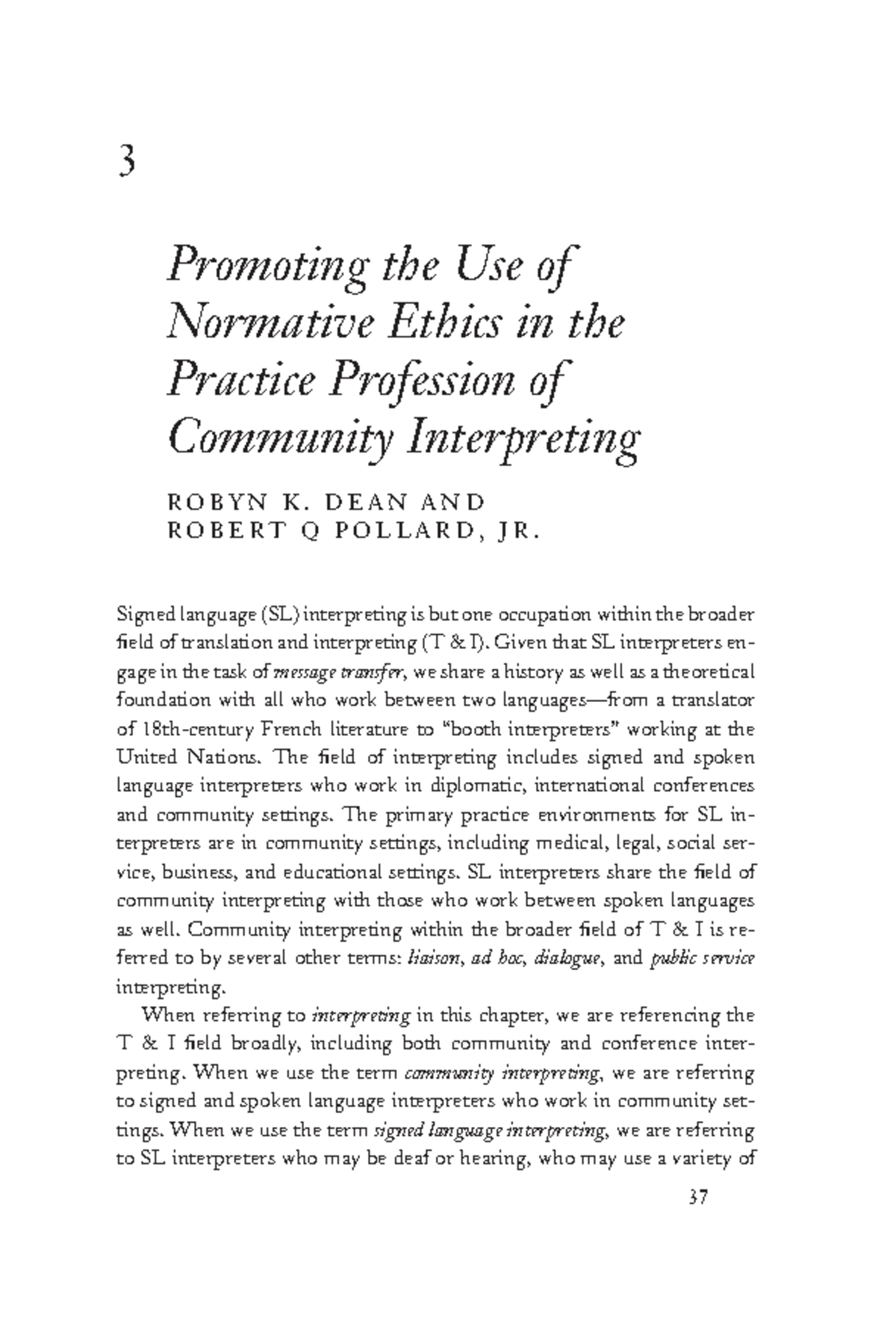 Normative Ethics in Community Interpreting: Values and Practice ...