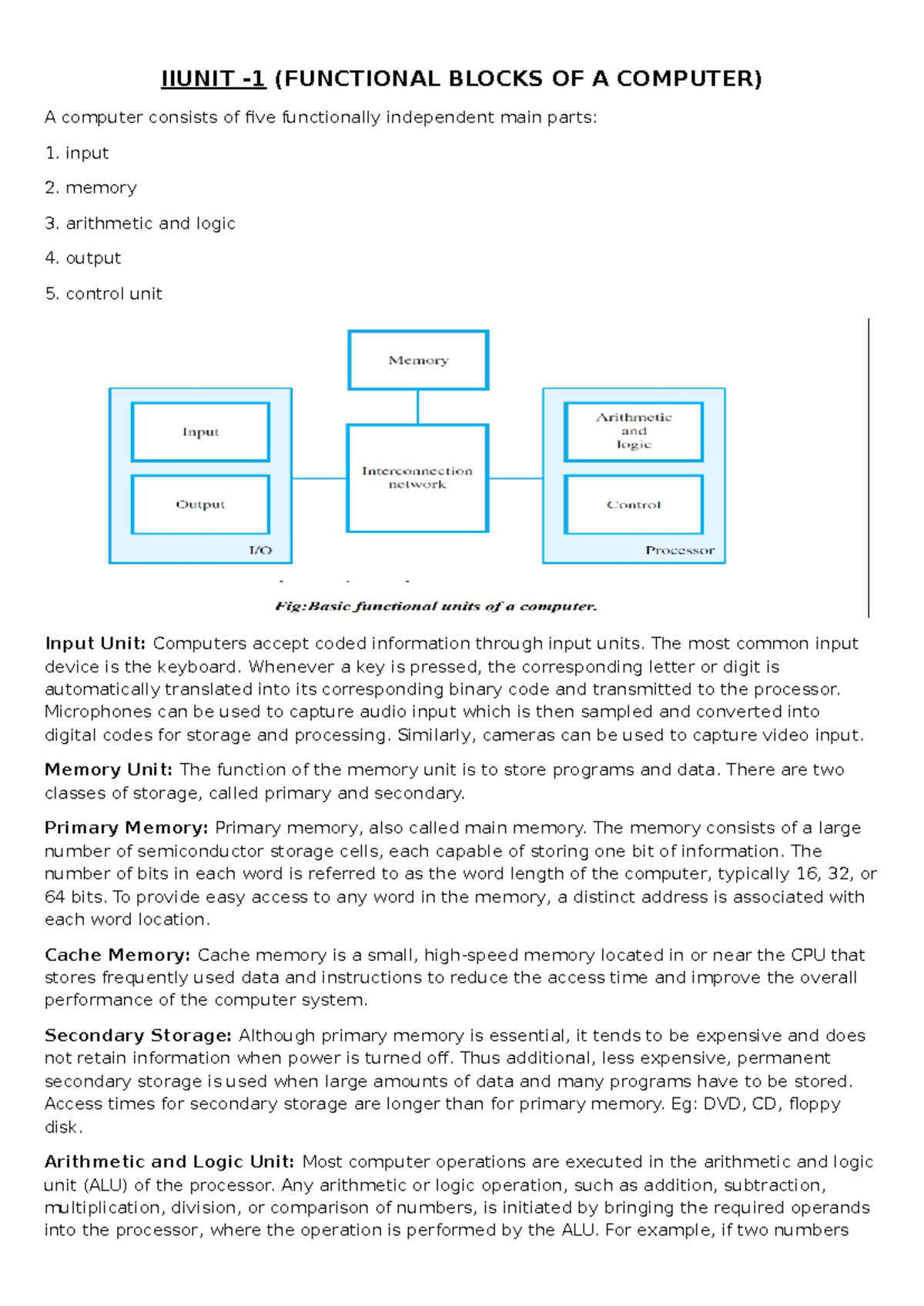 COA - Functional Blocks of a Computer: Key Concepts and Components ...