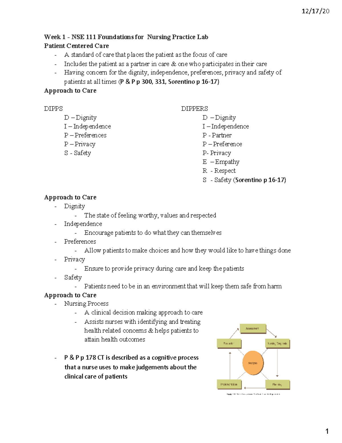 NSE 111 EXAM - exam review - Week 1 - NSE 111 Foundations for Nursing ...