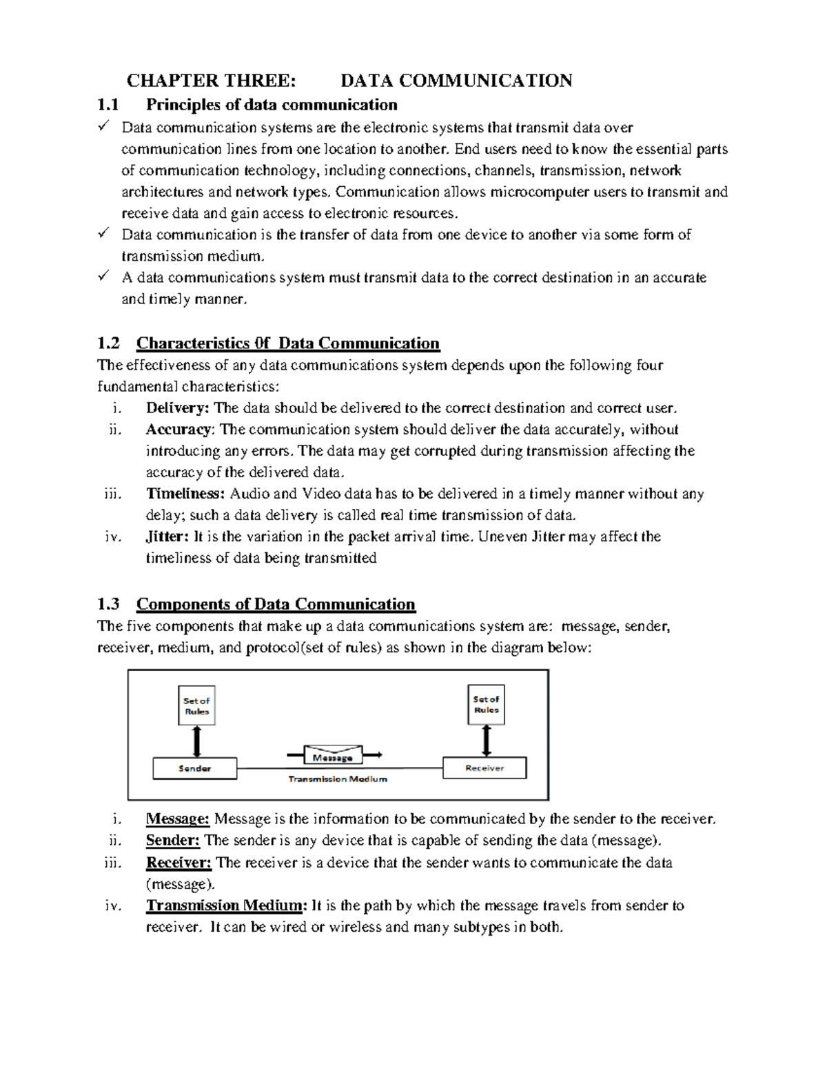 Chapter 3: Data Communication Fundamentals and Characteristics - Studocu