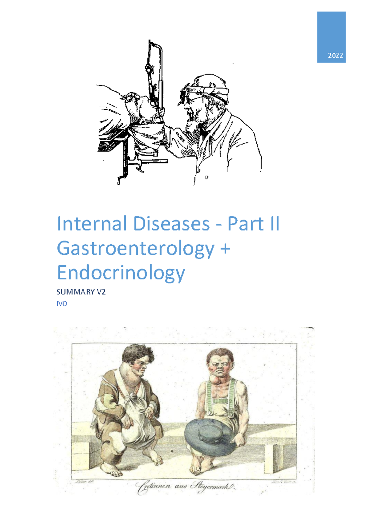 Internal Medicine 2022: Gastroenterology & Endocrinology Summary V2 ...