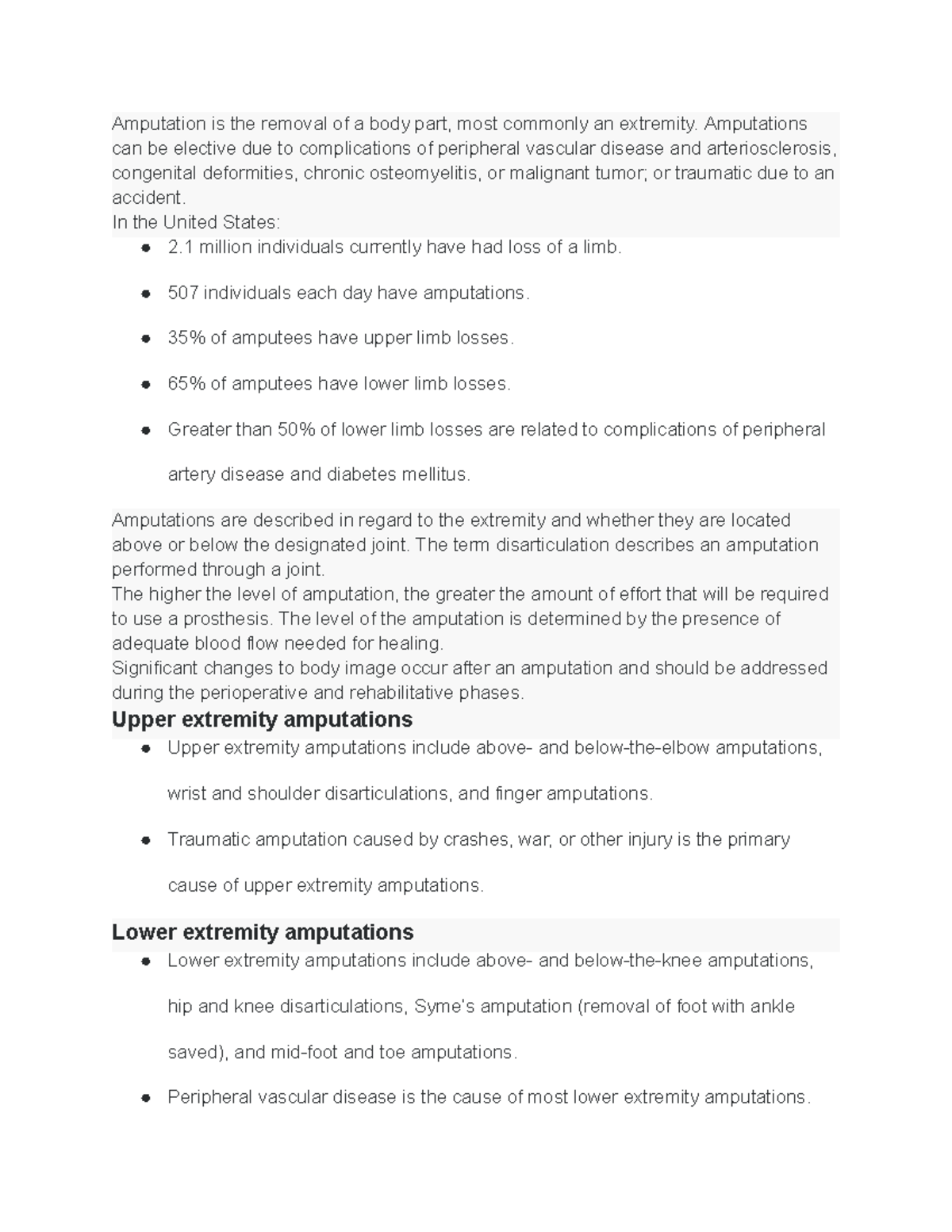 Amputation Care: Nursing Interventions & Patient Management Guide (NUR ...