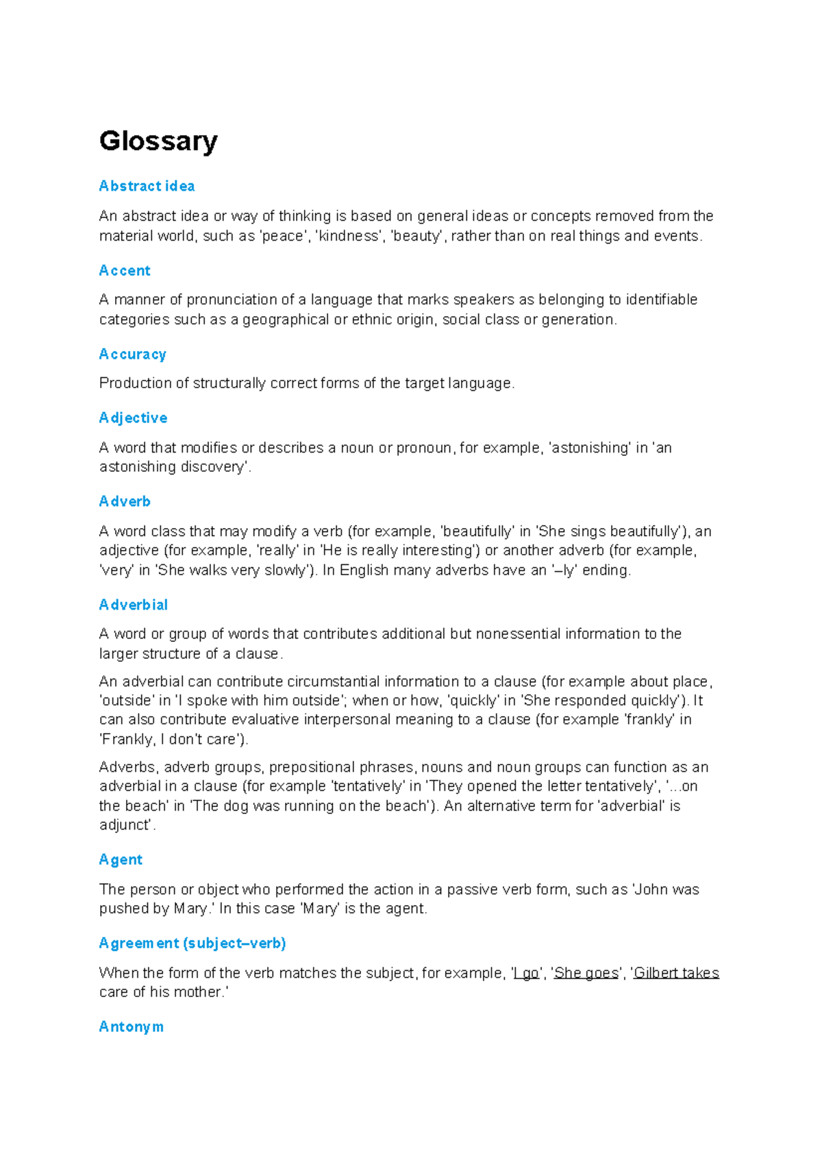 EAL Glossary: Key Terms and Concepts for Language Learning - Studocu