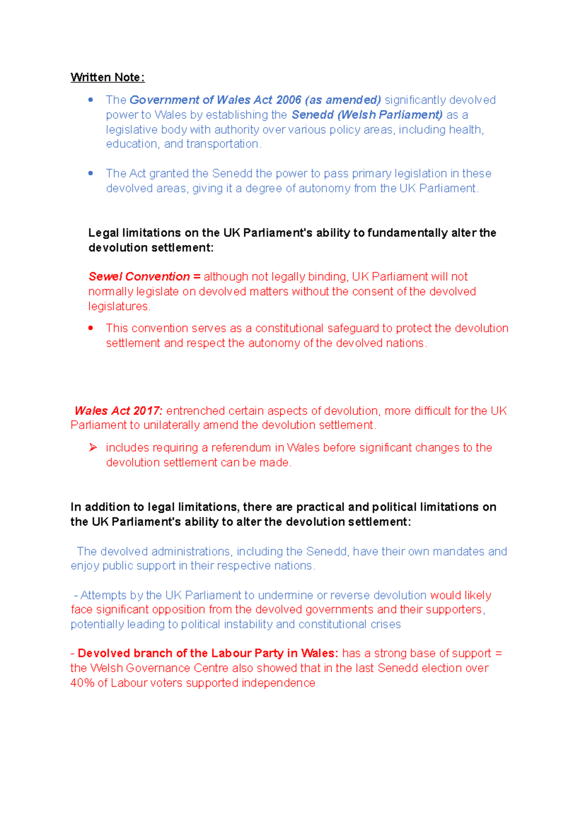 LG III - Public Law - Task II: The Government of Wales Act 2006 ...