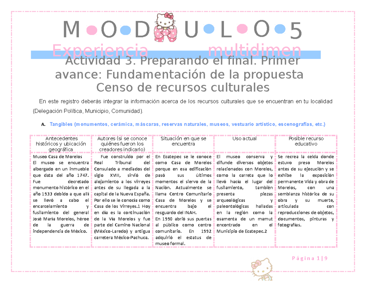 Recursos Culturales y Educación - Pedagogía YMChavez - Studocu