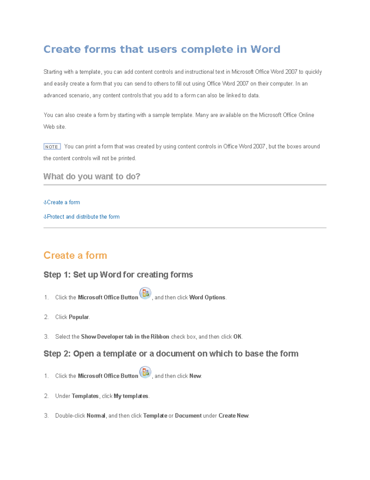 MS Word 2007 Lab Exercise: Creating Interactive Forms - Studocu