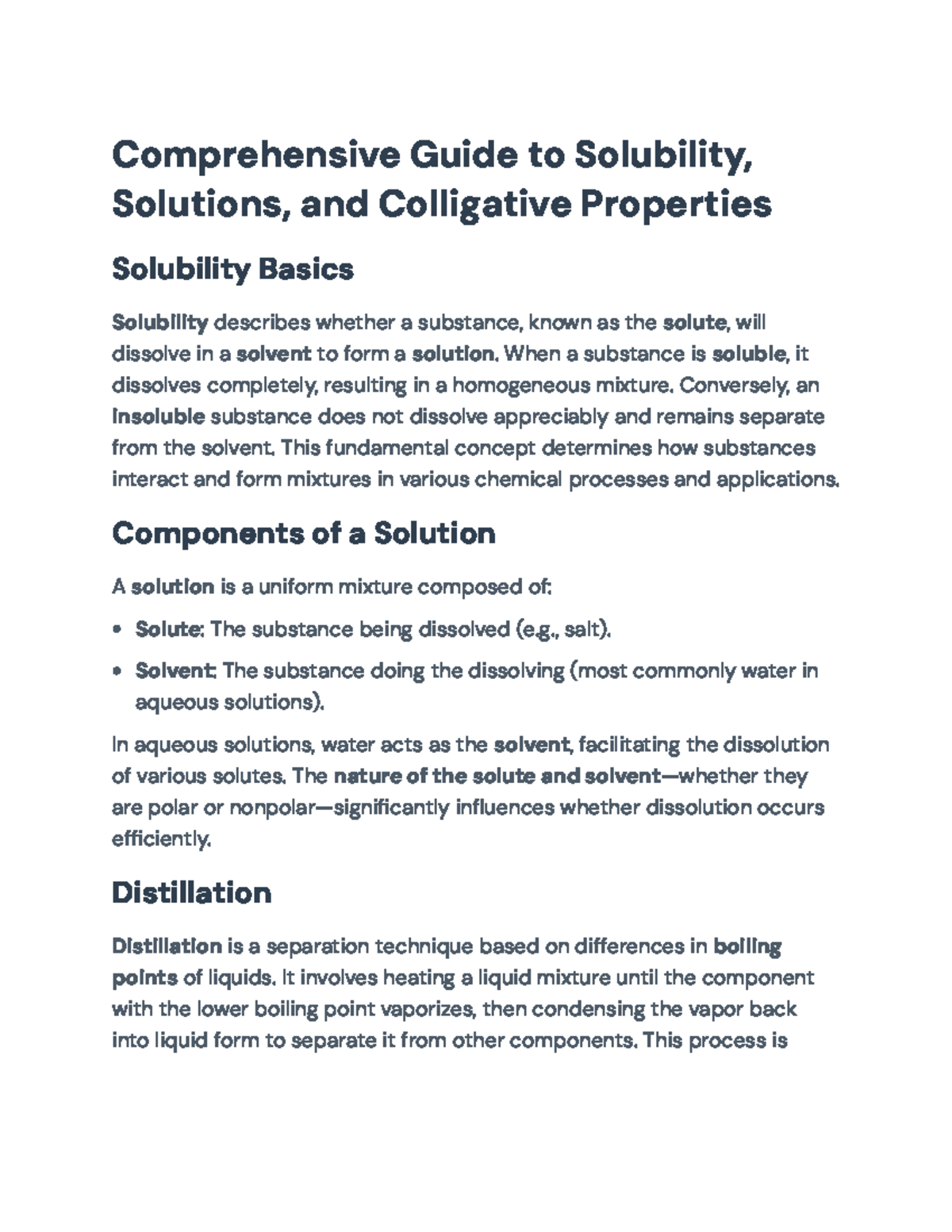 Chemistry 101: Comprehensive Guide to Solubility & Colligative ...