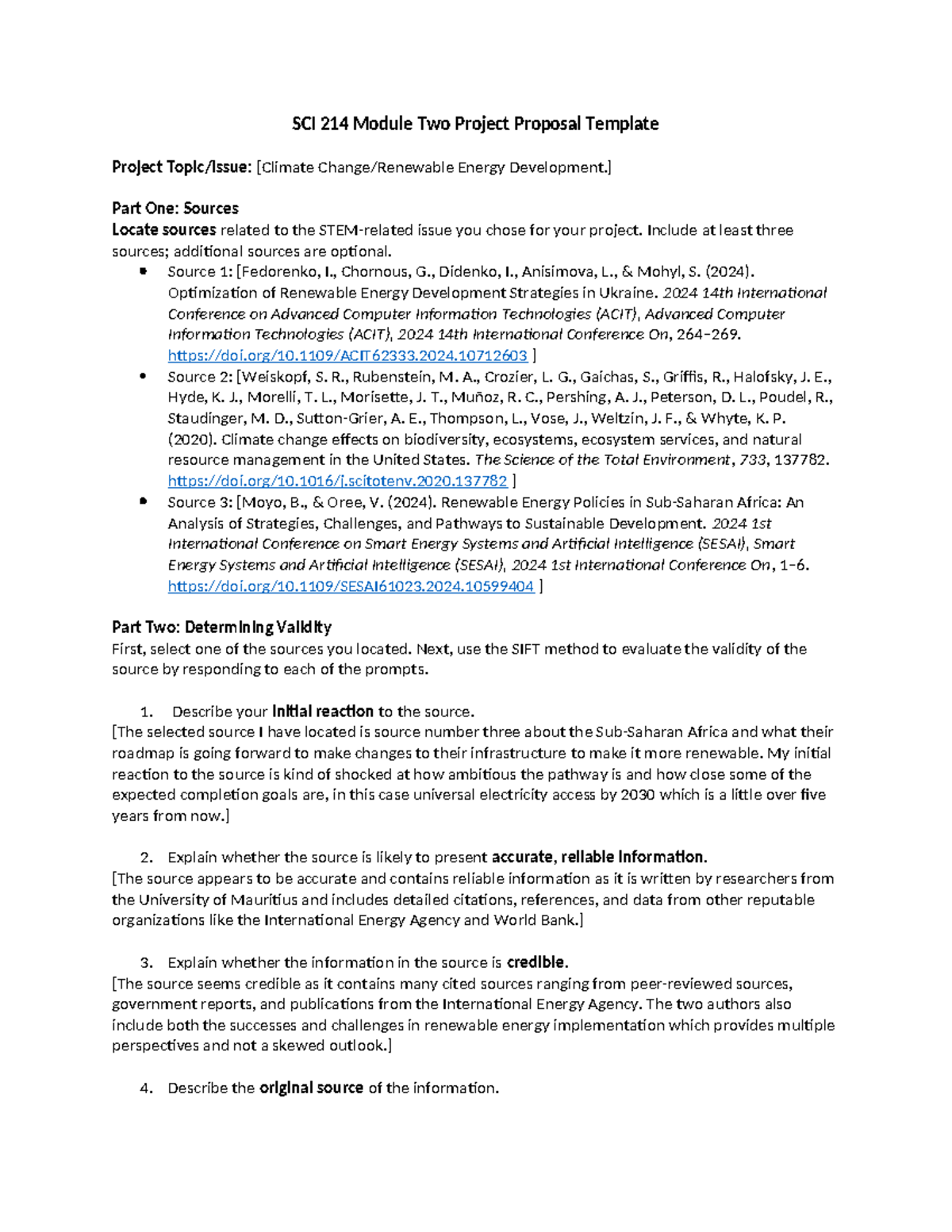 SCI 214 Module Two Project Proposal & Source Evaluation Guide - Studocu