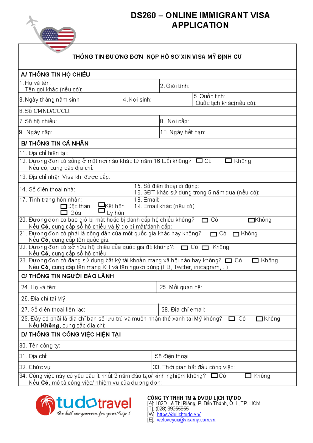 FORM Thong TIN VISA MY DS-260 - DS260 – ONLINE IMMIGRANT VISA ...