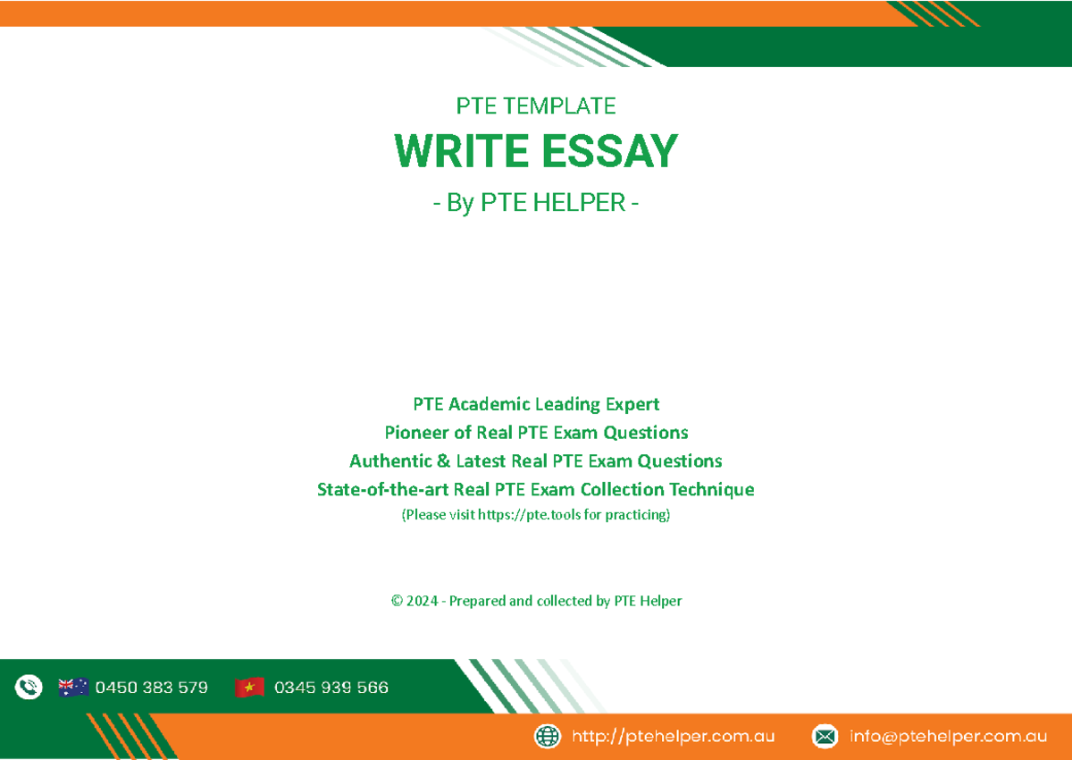 Write Essay (Updated Nov 2024) - PTE TEMPLATE WRITE ESSAY - By PTE ...