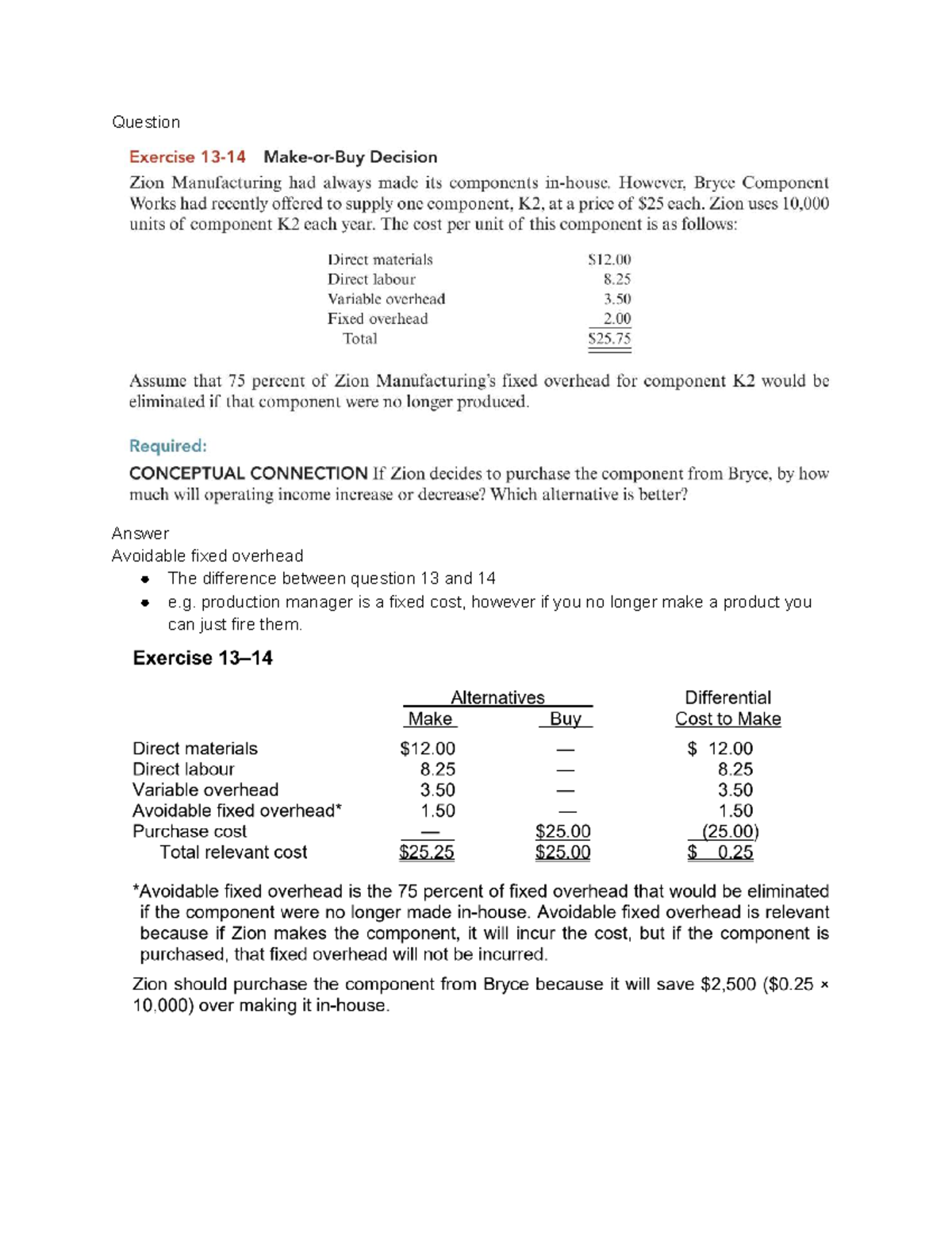 Week 12 In-Class Notes: ACC406 - Avoidable Fixed Overhead Analysis ...