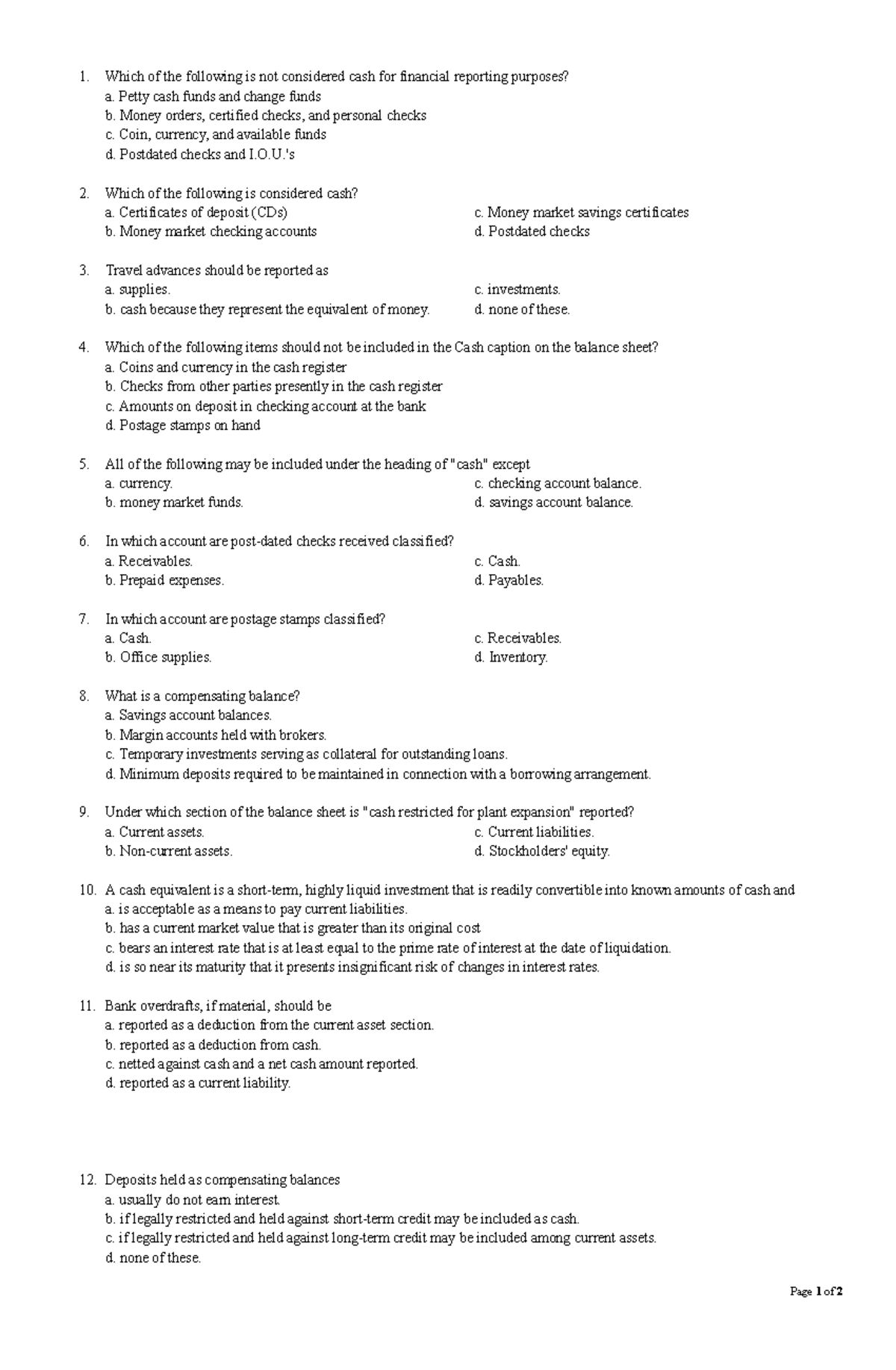 Cash Management and Reporting: Key Concepts and Guidelines - Studocu