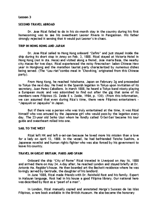 Rizal’S LIFE AS AN Exile IN Dapitan - Lesson 1 RIZAL’S LIFE AS AN EXILE IN DAPITAN Jose Rizal's ...