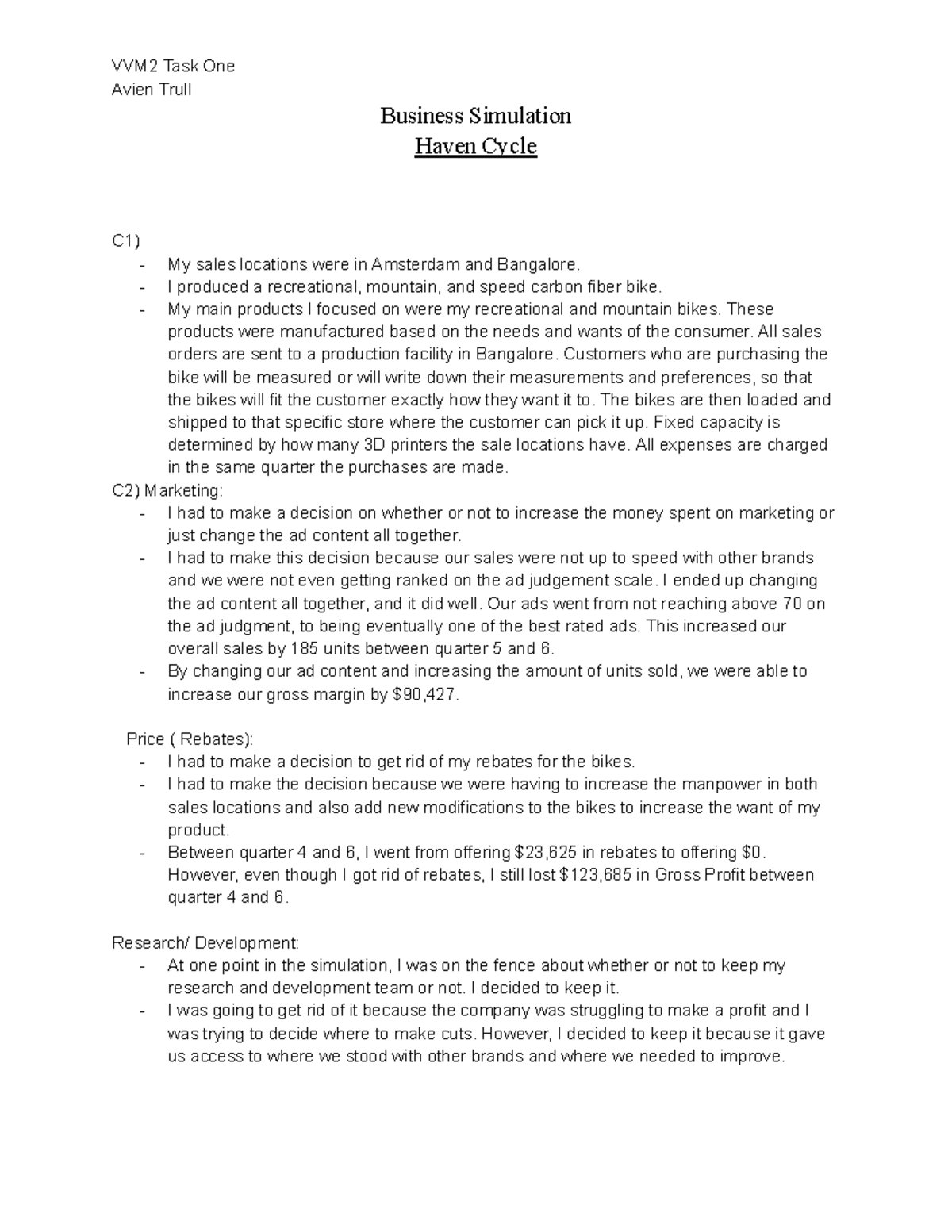 VVM2 Task One-1-1 - PASS - VVM2 Task One Avien Trull Business ...