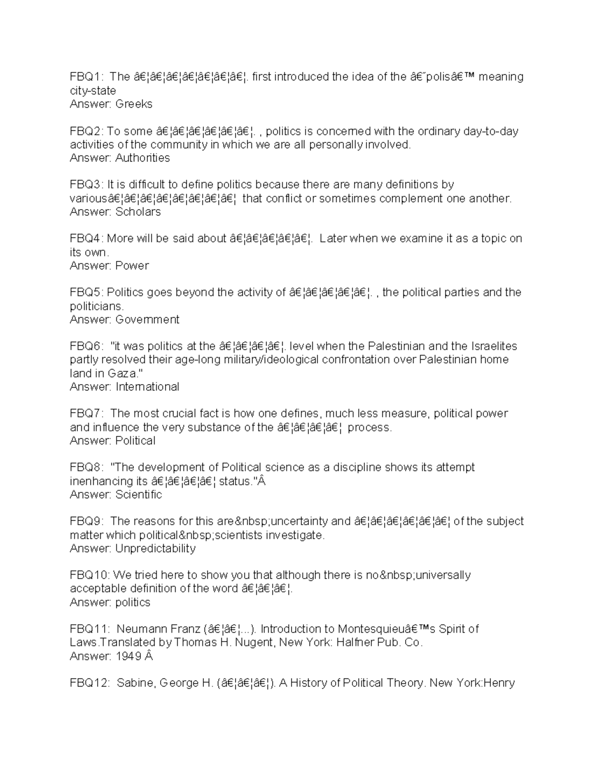 Pad204: Political Science Practice Material and Key Concepts - Studocu