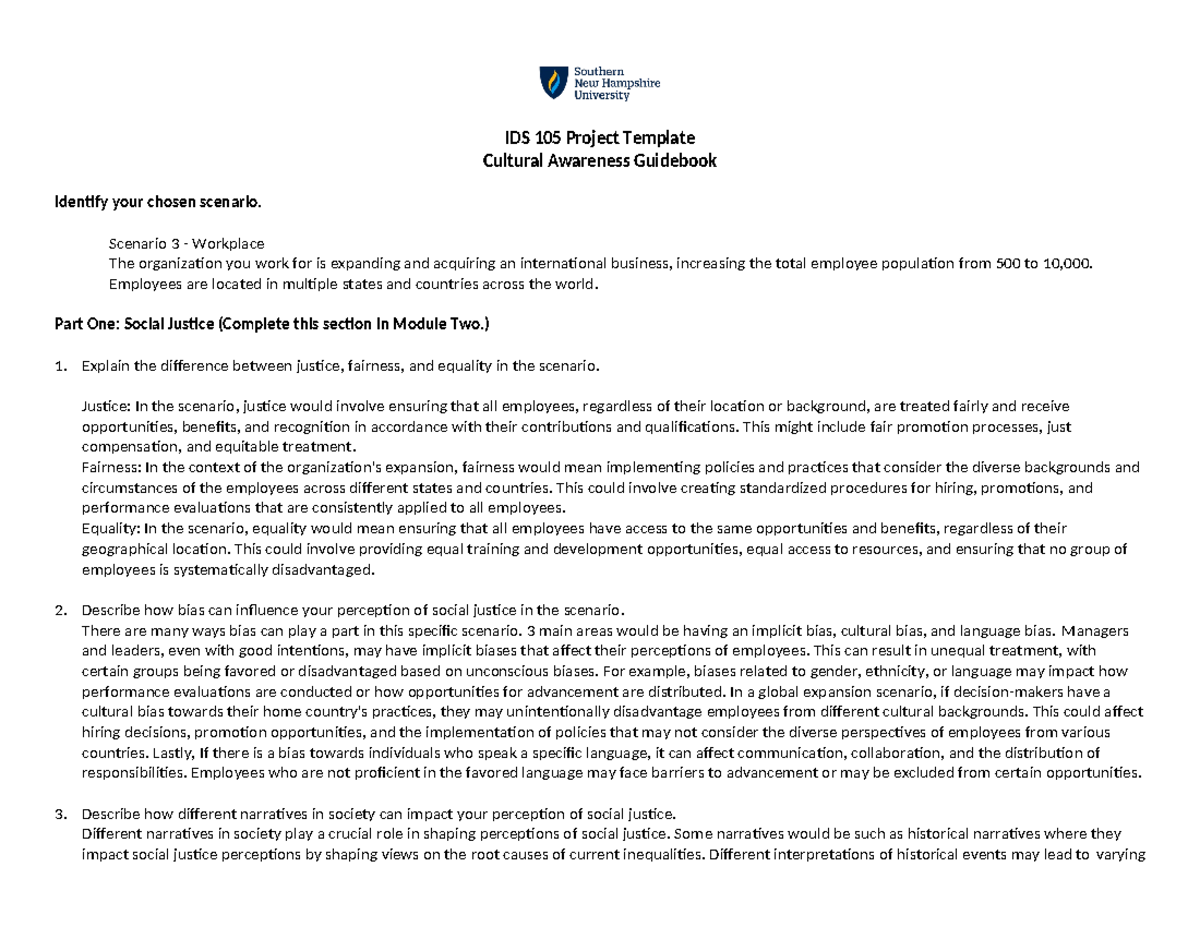 IDS 105 Project: Cultural Awareness Guidebook - Social Justice Insights ...