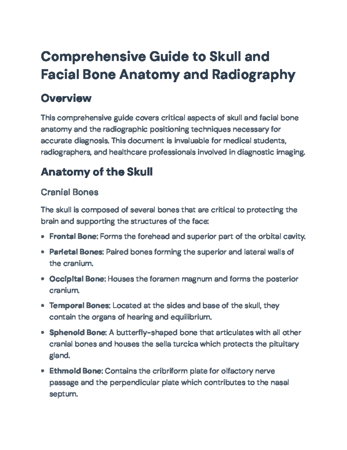 Comprehensive Guide to Skull Anatomy & Radiography Techniques ...