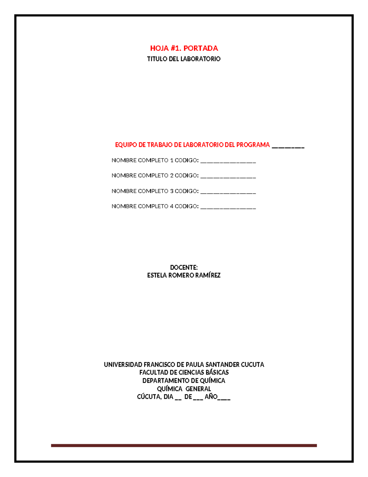 Ejemplo De Informe De Laboratorio De Química