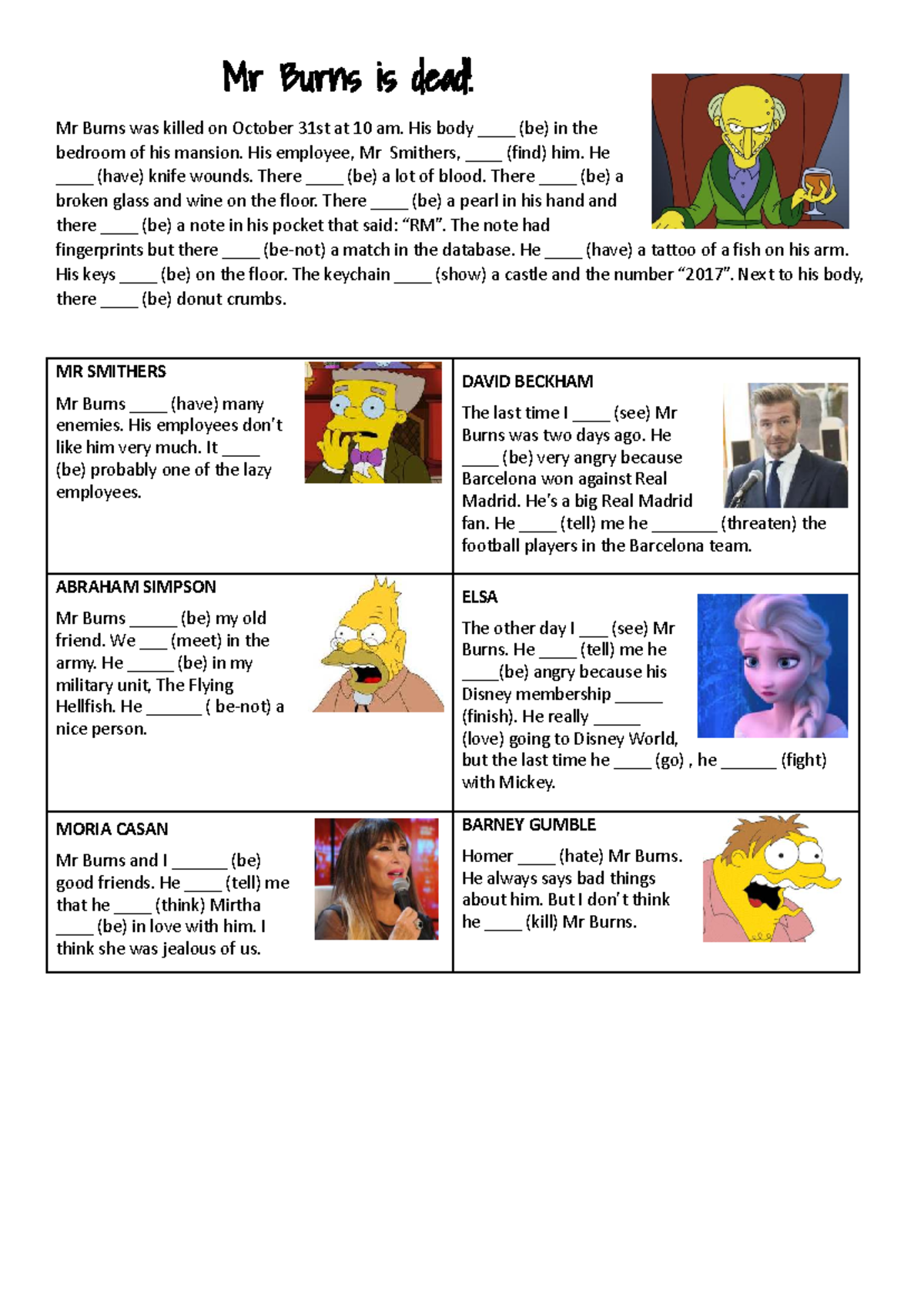 A Murder Mystery: The Death of Mr Burns (Case Study) - Studocu