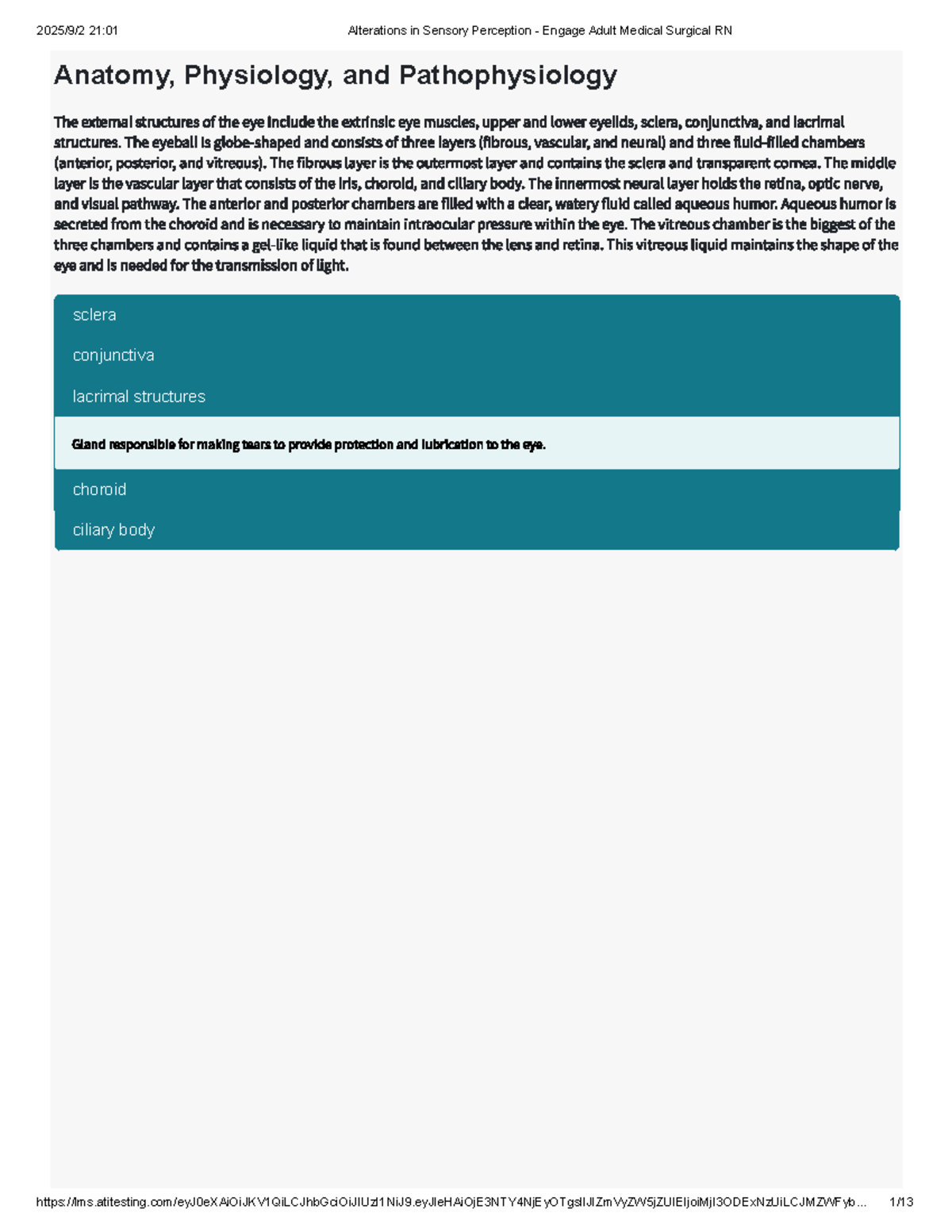 21:01 Alterations in Sensory Perception: Insights for Adult Medical ...