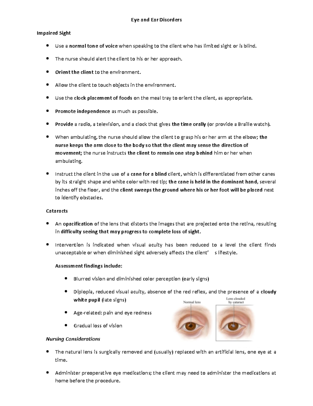 Nursing Care and Considerations for Eye and Ear Disorders (NUR 101 ...