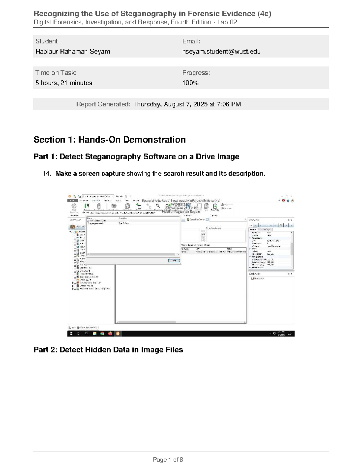 Lab 02: Steganography Detection in Digital Forensics (4e) - Studocu