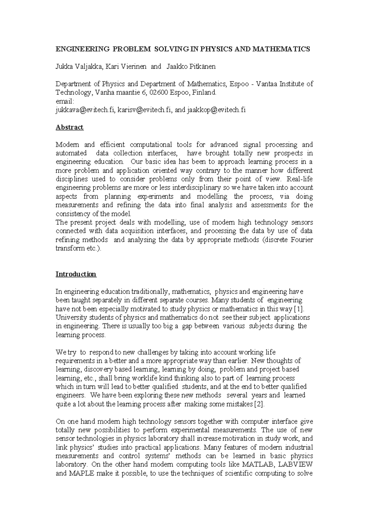 ENGR 101: Problem Solving in Physics and Mathematics - Studocu