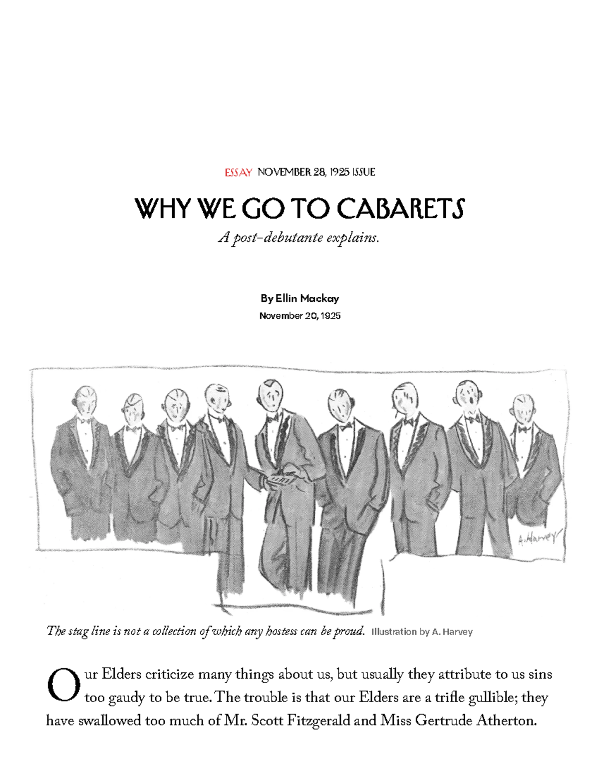 Exploring Cabaret Culture: Insights from The New Yorker (1925) - Studocu