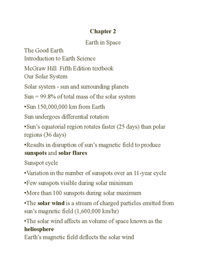 Chapter 2 earth in space - Chapter 2 Earth in Space The Good Earth ...