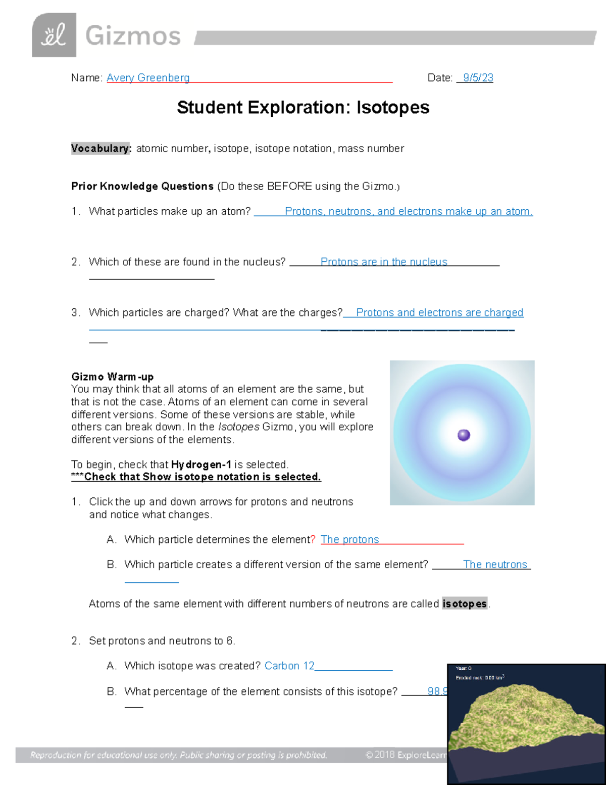 Exploring Isotopes: Student Exploration Guide for Gizmo Activity - Studocu