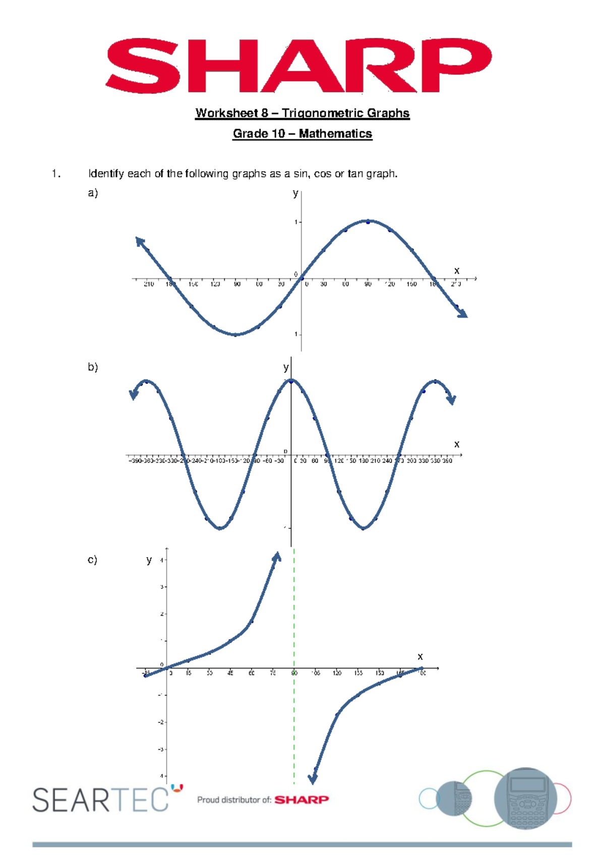 Grade 10 Mathematics: Worksheet 8 on Trigonometric Graphs - Studocu