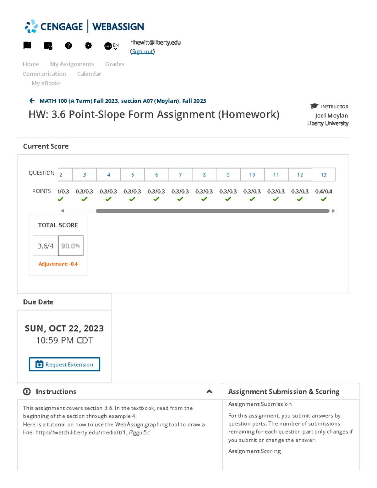 HW 3.6 Point-Slope Form Homework - MATH 100 A07 Fall 2023 - Studocu