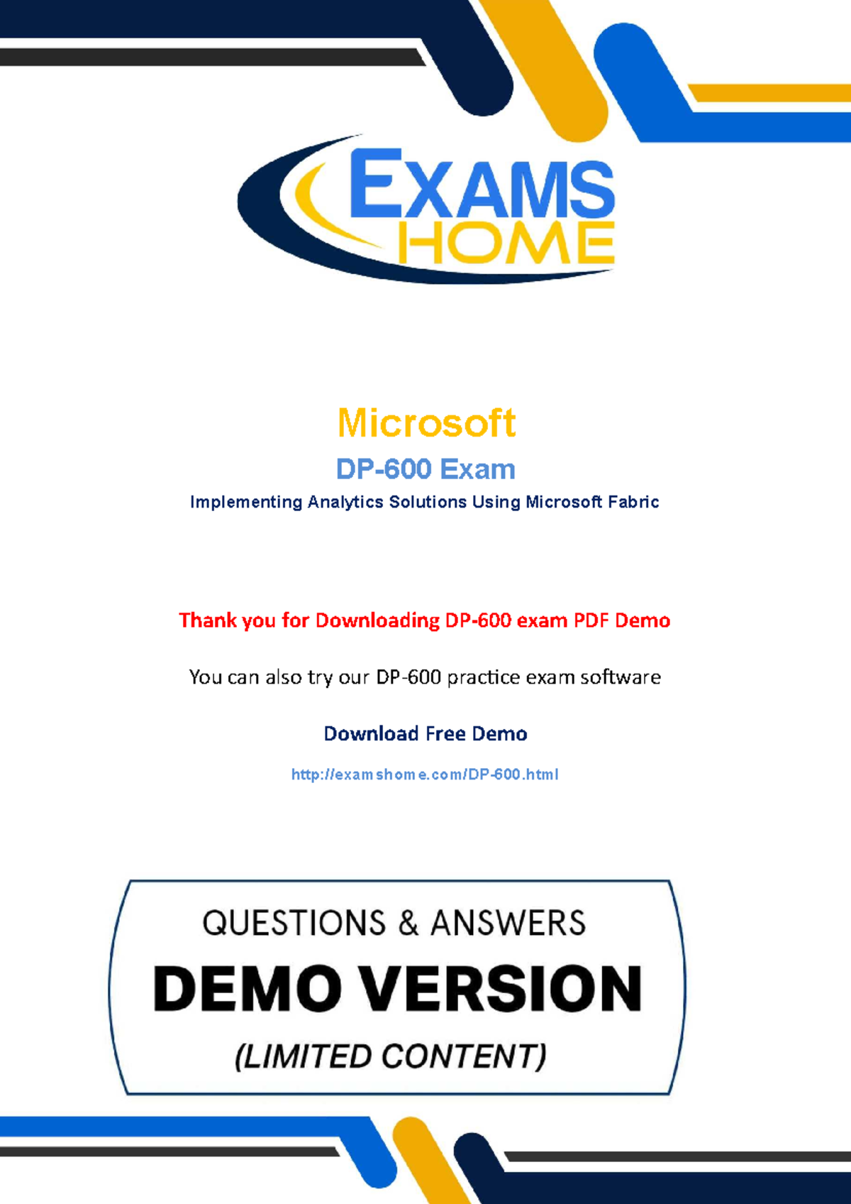 Implementing Analytics Solutions Using Microsoft Fabric - html Version: 7. ####### Question: 1 ...