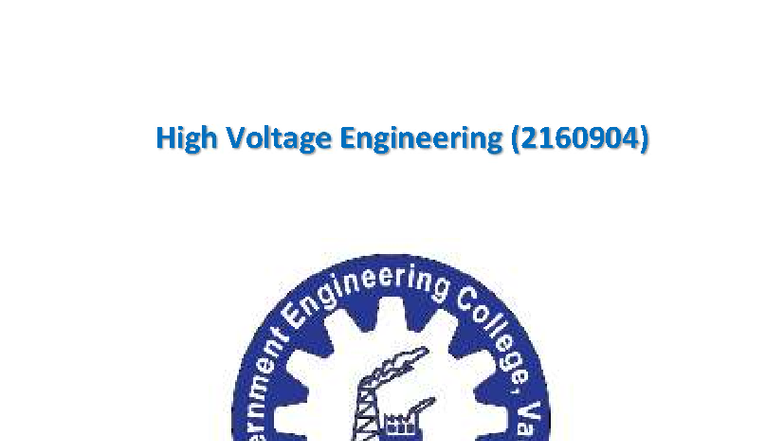 High Voltage Engineering Lab Manual (2160904) - B.E. Sem VI - Studocu