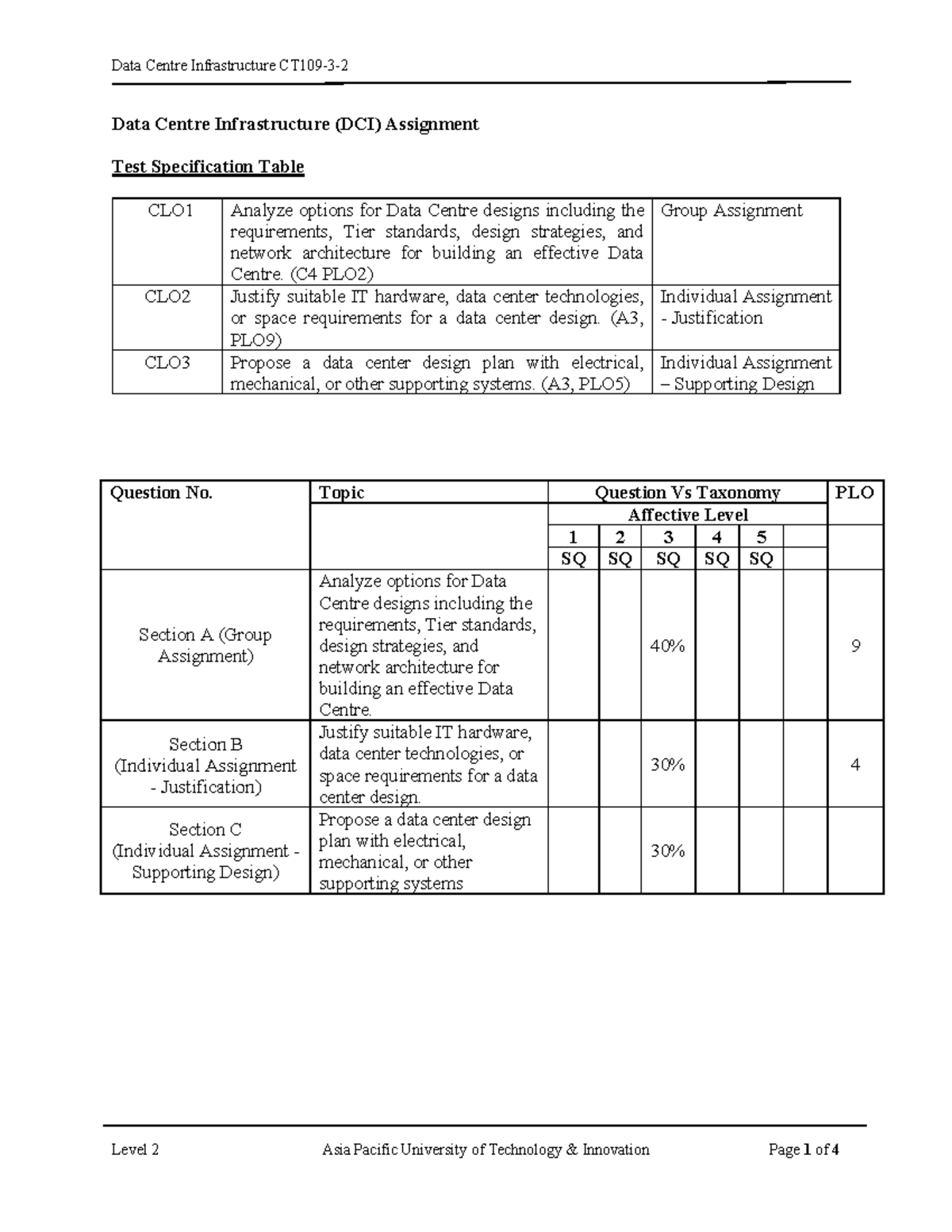 CT109 Data Centre Infrastructure Assignment: Design & Justification ...