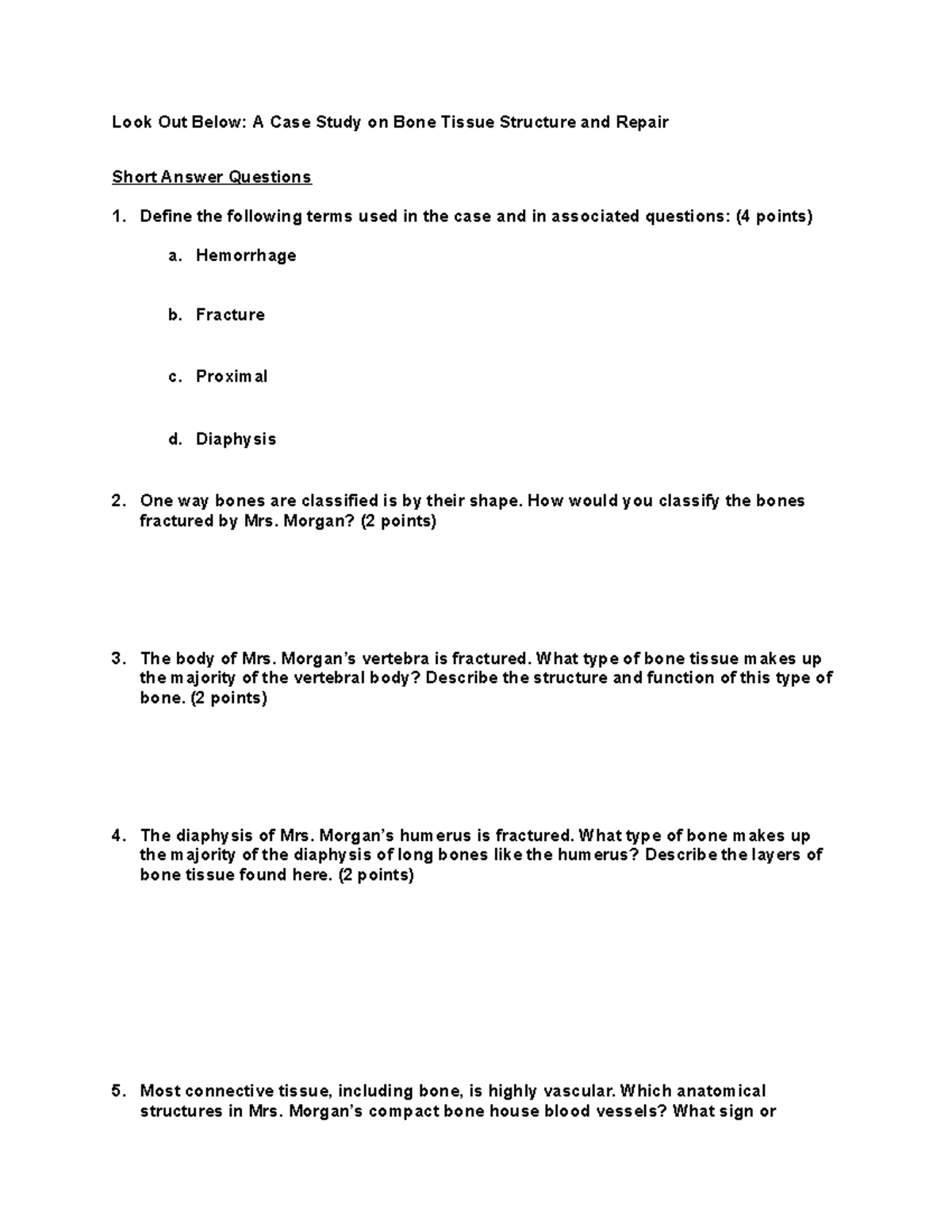 Chapter 6 Case Study: Bone Tissue Structure & Repair Q&A - Studocu