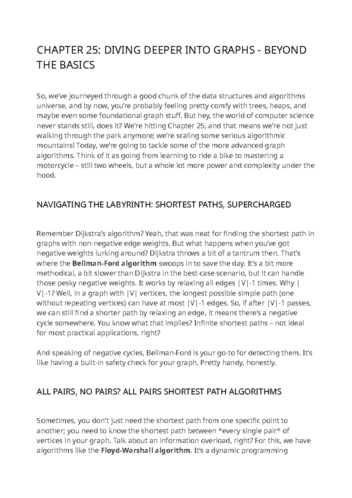 CHAPTER 25: ADVANCED GRAPH ALGORITHMS IN DATA STRUCTURES & ALGORITHMS - Studocu