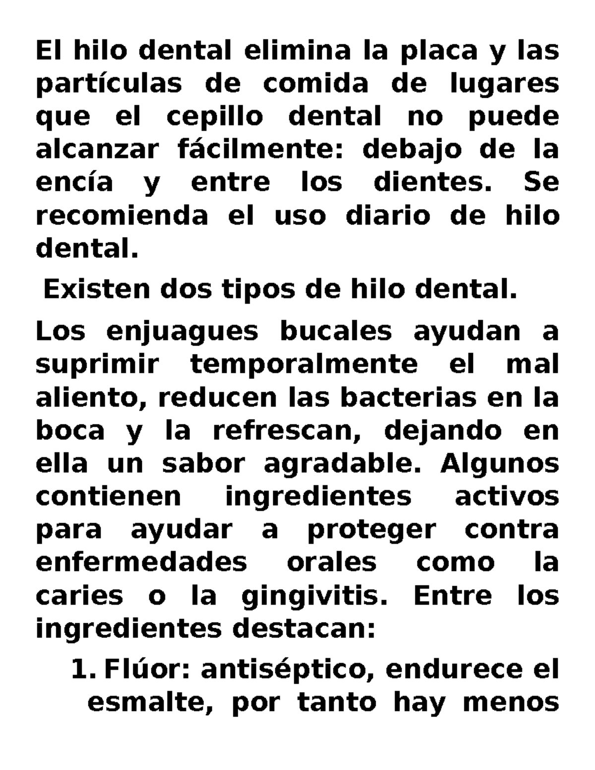 Uso Correcto del Hilo Dental: Prevención de Placa y Caries - Studocu