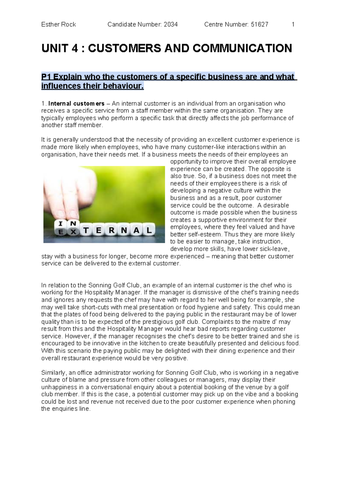 UNIT 4: Customers & Communication Insights for Business - Studocu