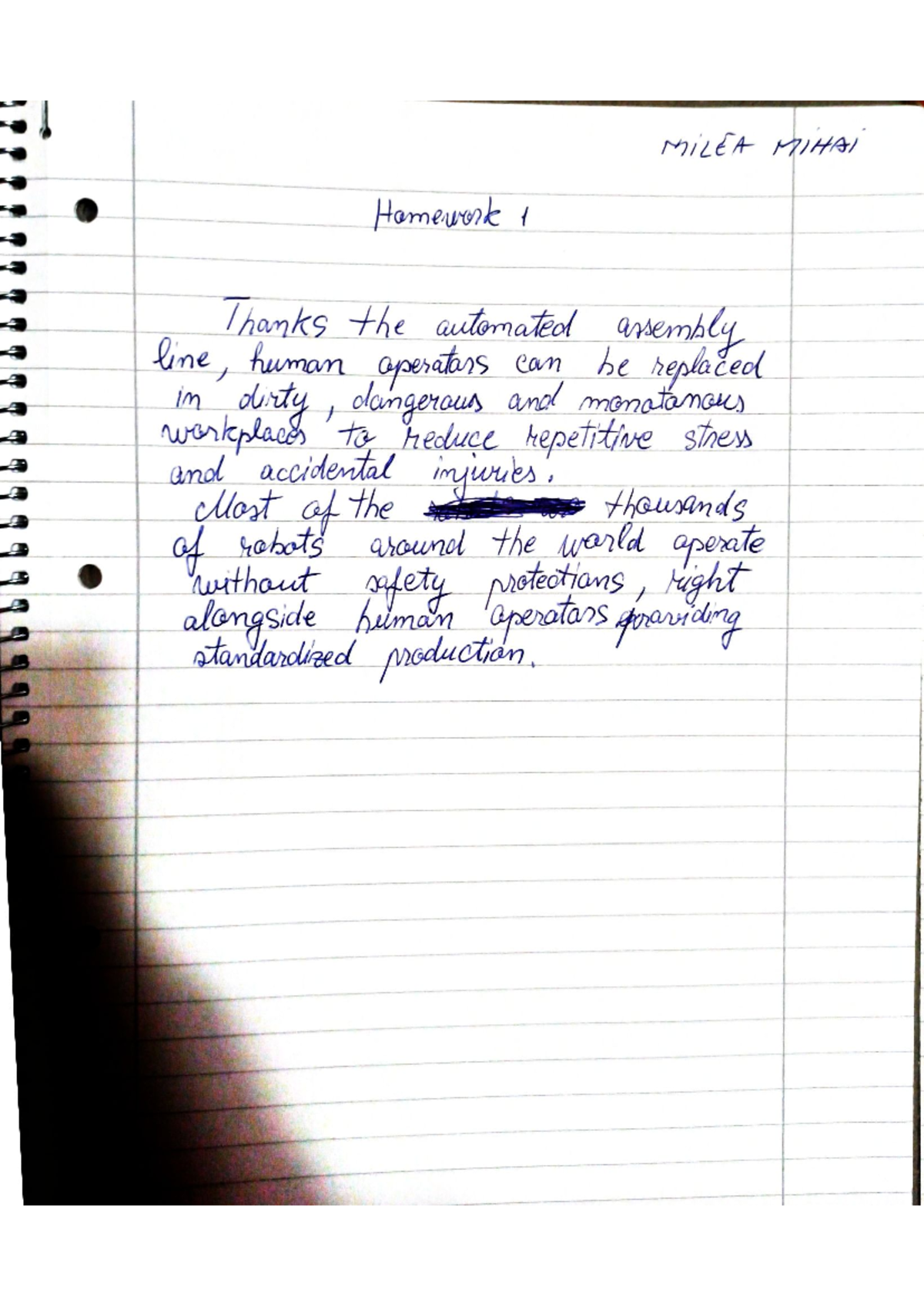 Homework 1 - Limba Engleza - MILEA MIHAI Hamework Thanks the automated ...