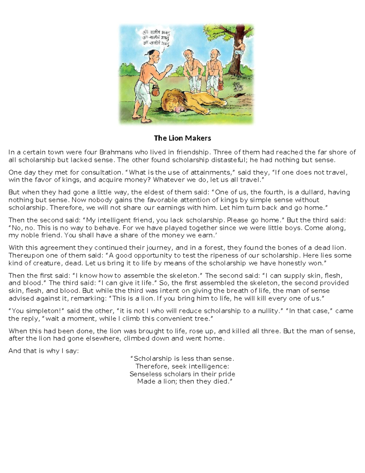 The Lion Makers - Afro-Asian Literature Analysis - Studocu