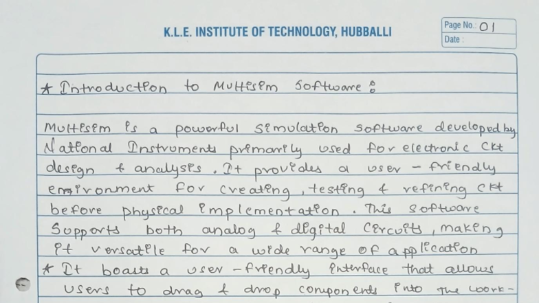 EPC Journal: Multisim Software Experiments and Circuit Analysis - Studocu